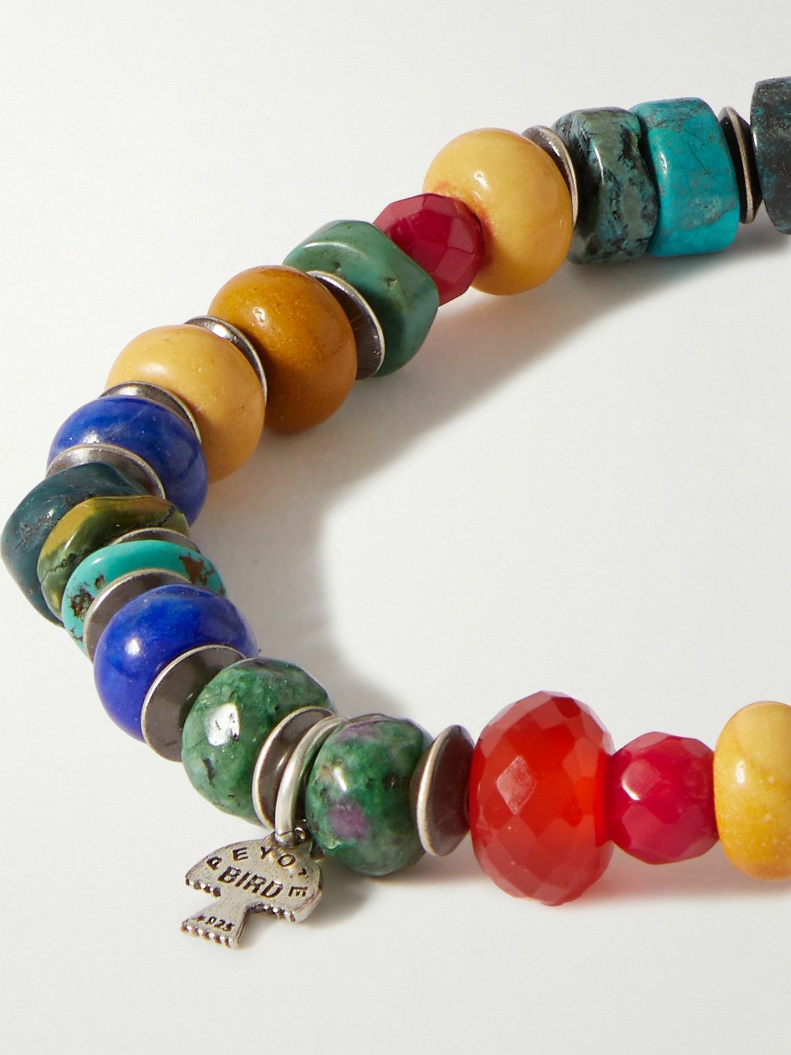 Peyote Bird - Bedouin Silver Multi-Stone Beaded Bracelet Peyote Bird