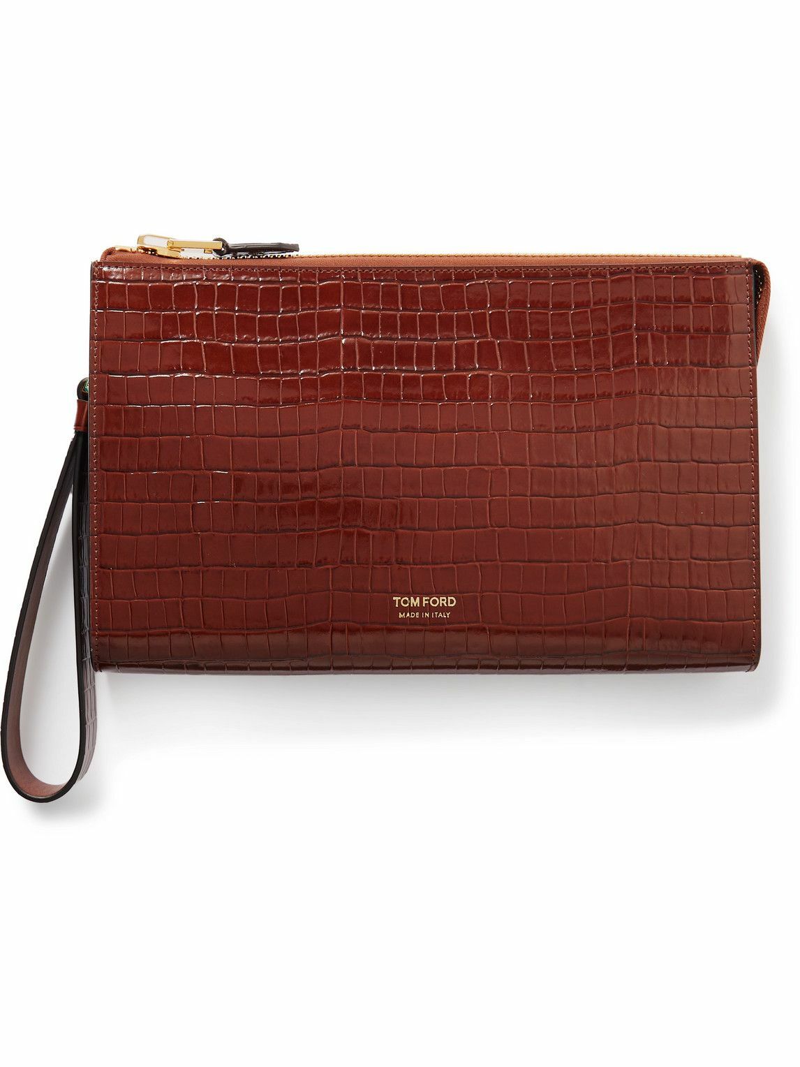 TOM FORD - Croc-Effect Leather Pouch TOM FORD