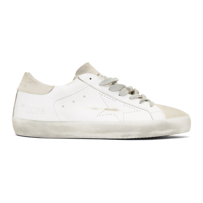 Golden Goose White and Grey Skate Superstar Sneakers Golden Goose ...
