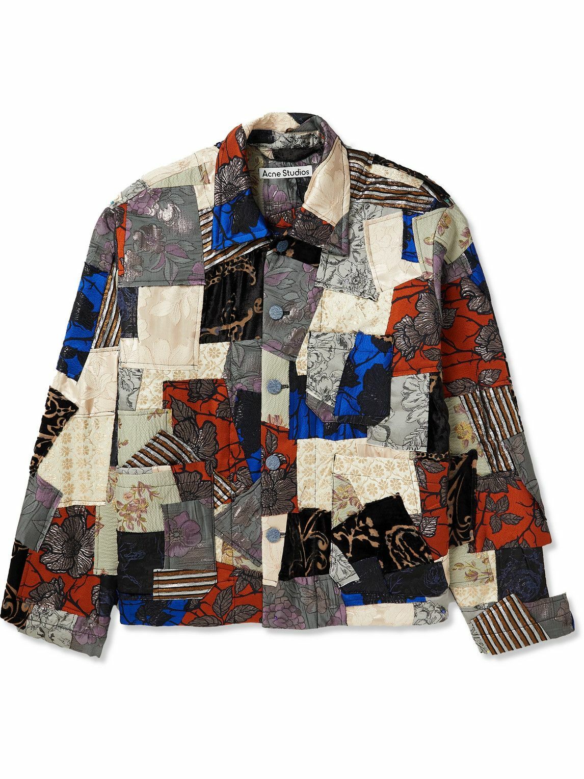 Acne Studios - Patchwork Embroidered Metallic Jacquard Jacket - Blue Acne Studios