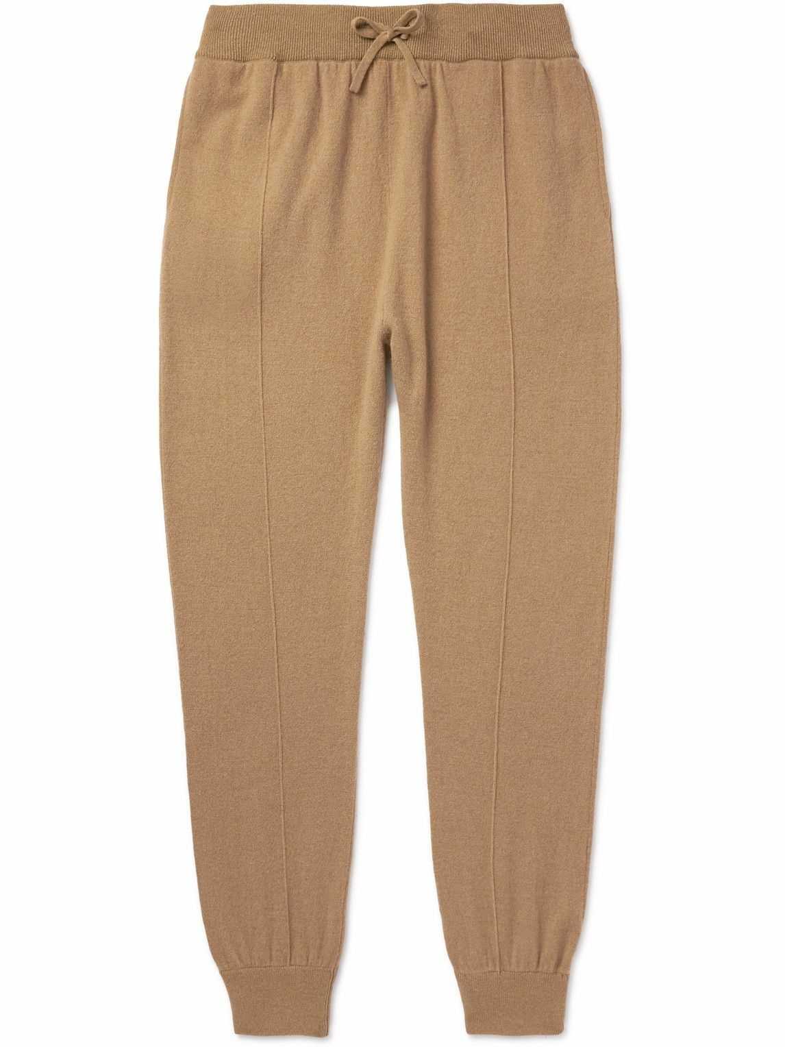 Mr P. - Tapered Pintucked Wool and Cashmere-Blend Sweatpants - Brown Mr P.