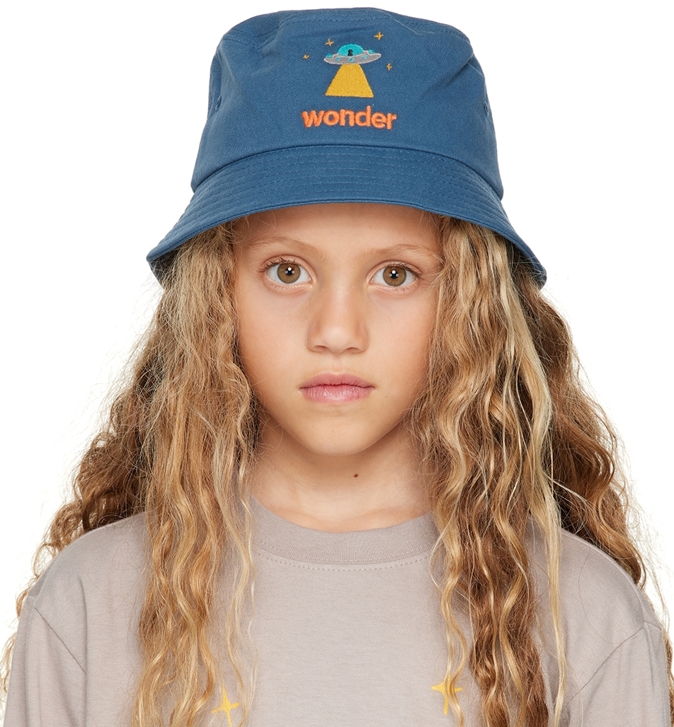 Jellymallow Kids Blue Spaceship Bucket Hat Jellymallow