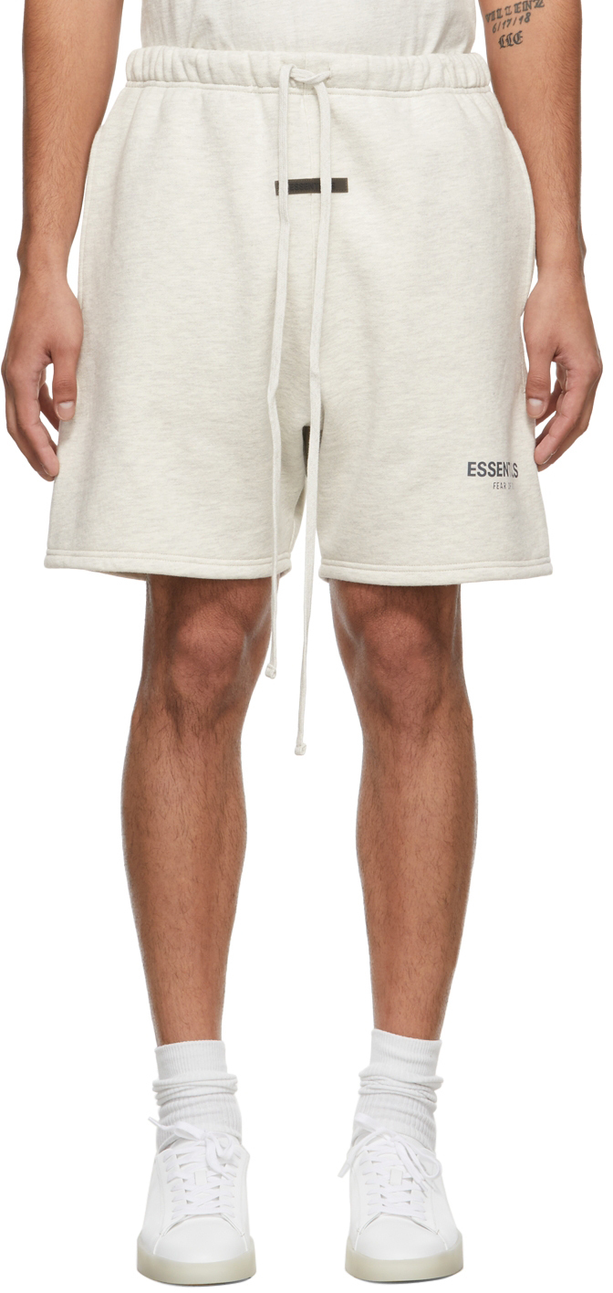 Essentials SSENSE Exclusive Off-White Fleece Shorts Essentials