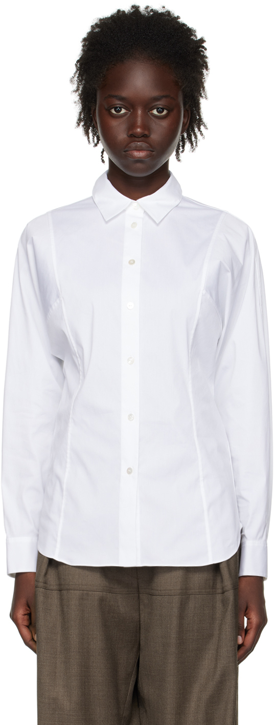 Theory White Cinched Shirt Theory