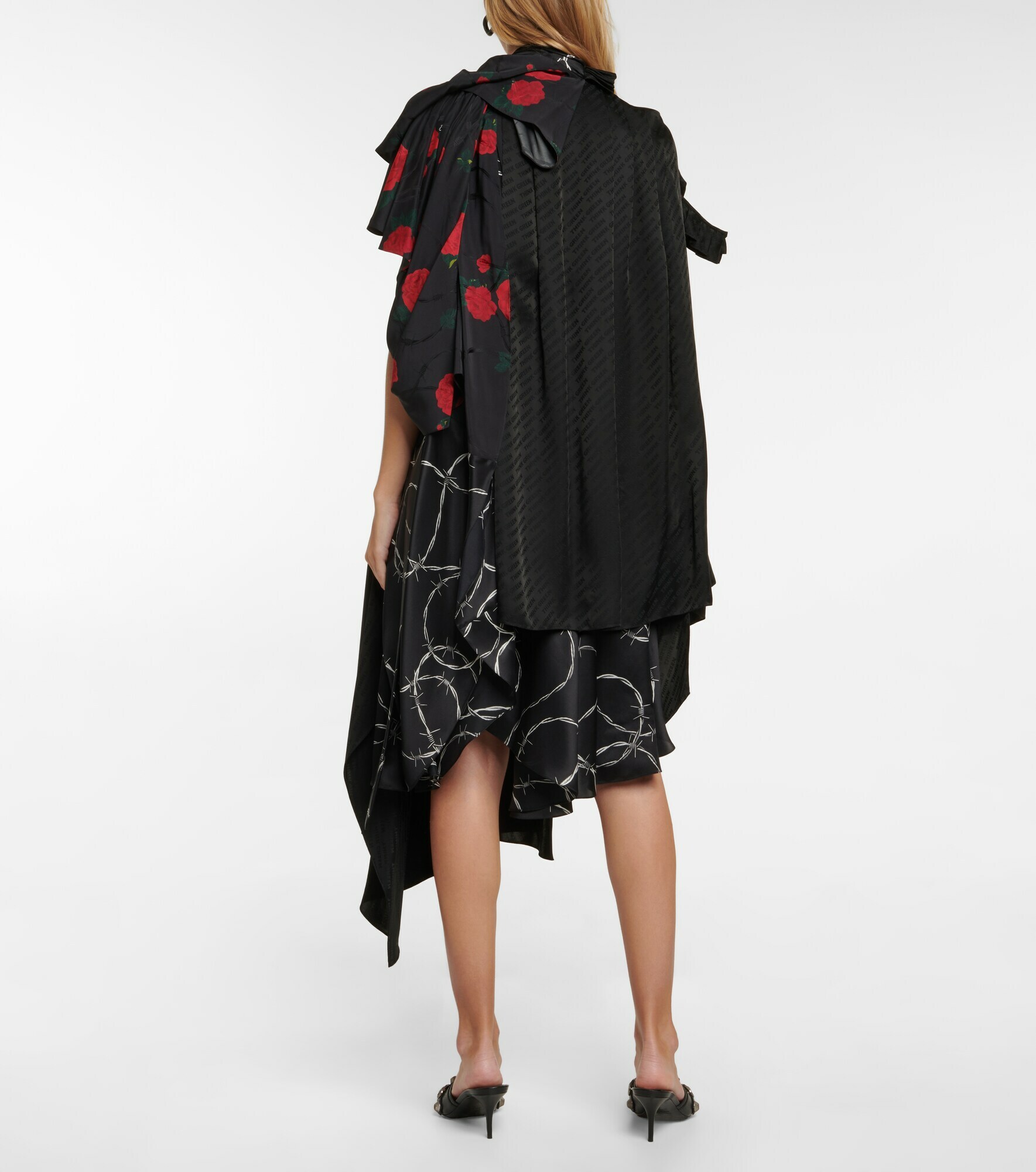 Balenciaga - Deconstructed floral midi dress Balenciaga