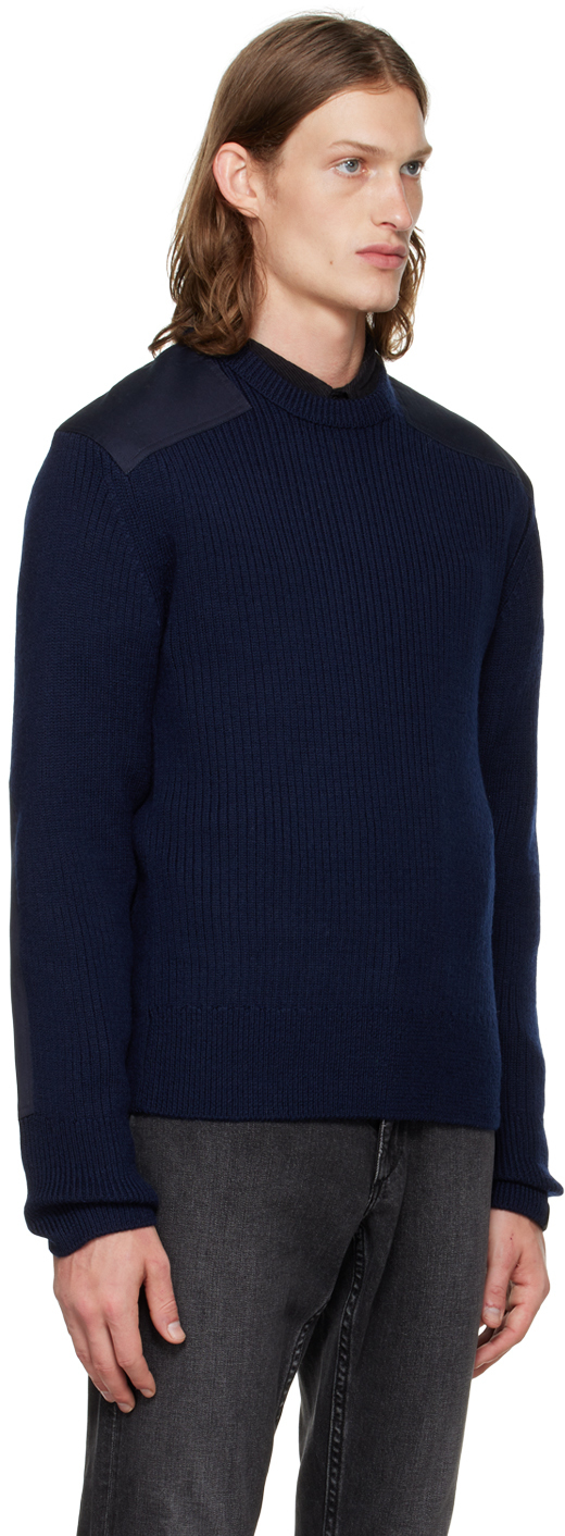 rag & bone Navy Dexter Mixed Media Sweater Rag and Bone