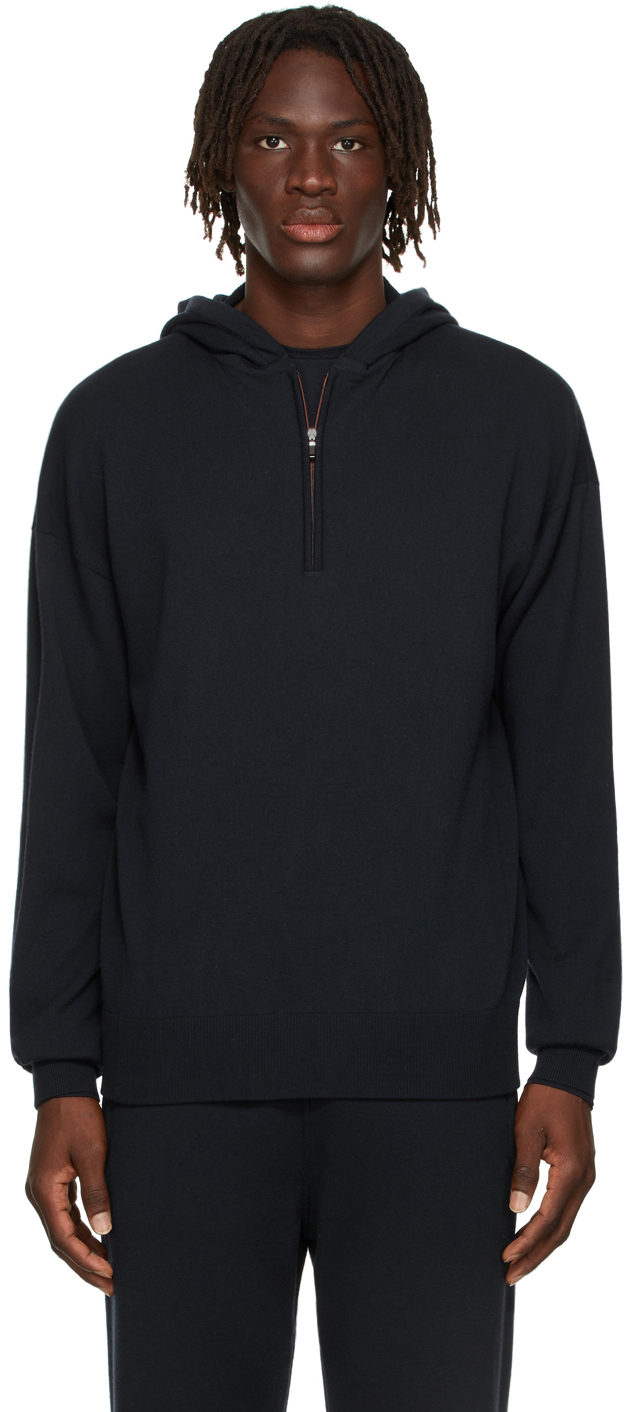 Loro Piana Navy Wallaston Hoodie Loro Piana