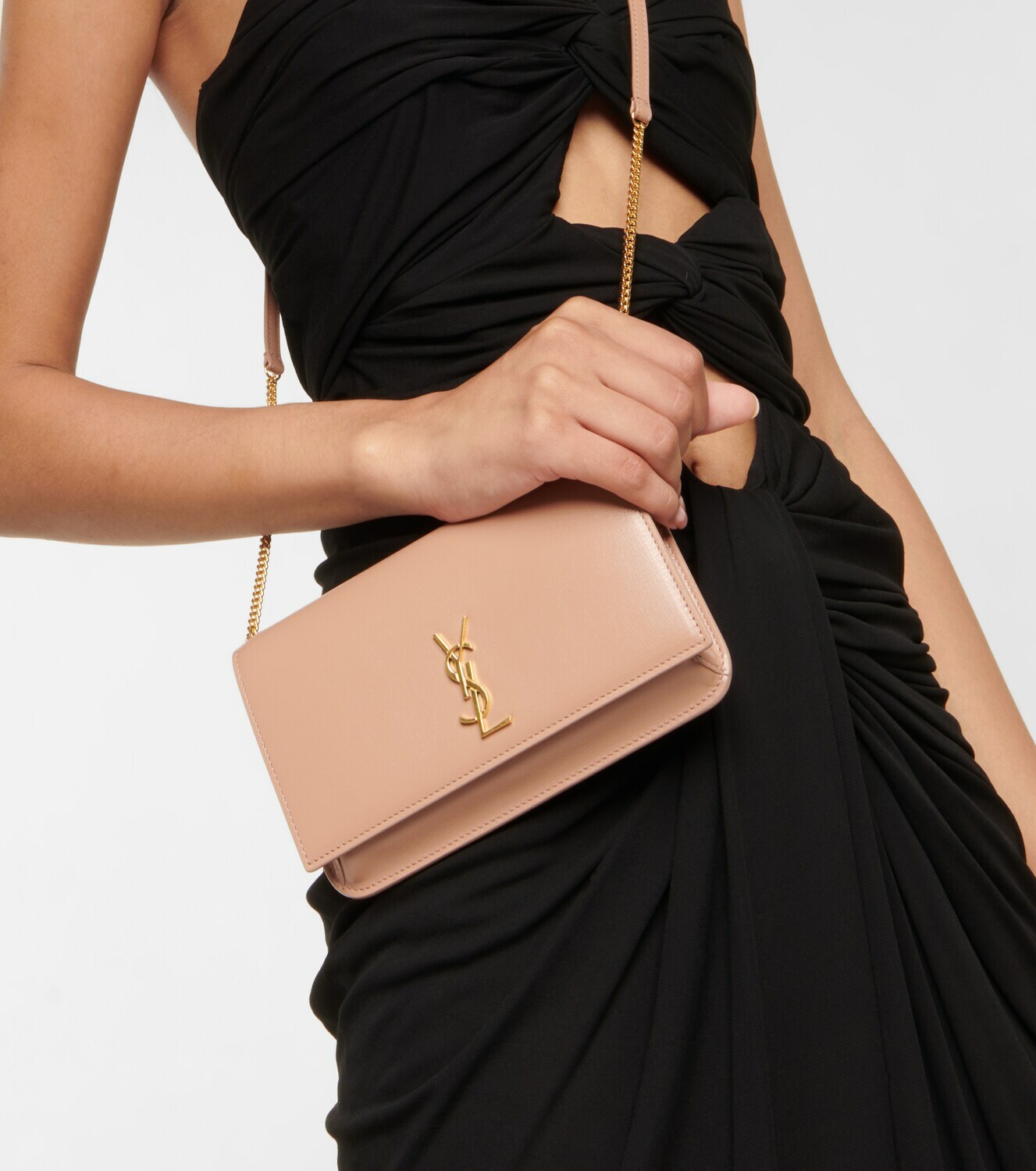 Saint Laurent - Cassandre leather phone holder Saint Laurent
