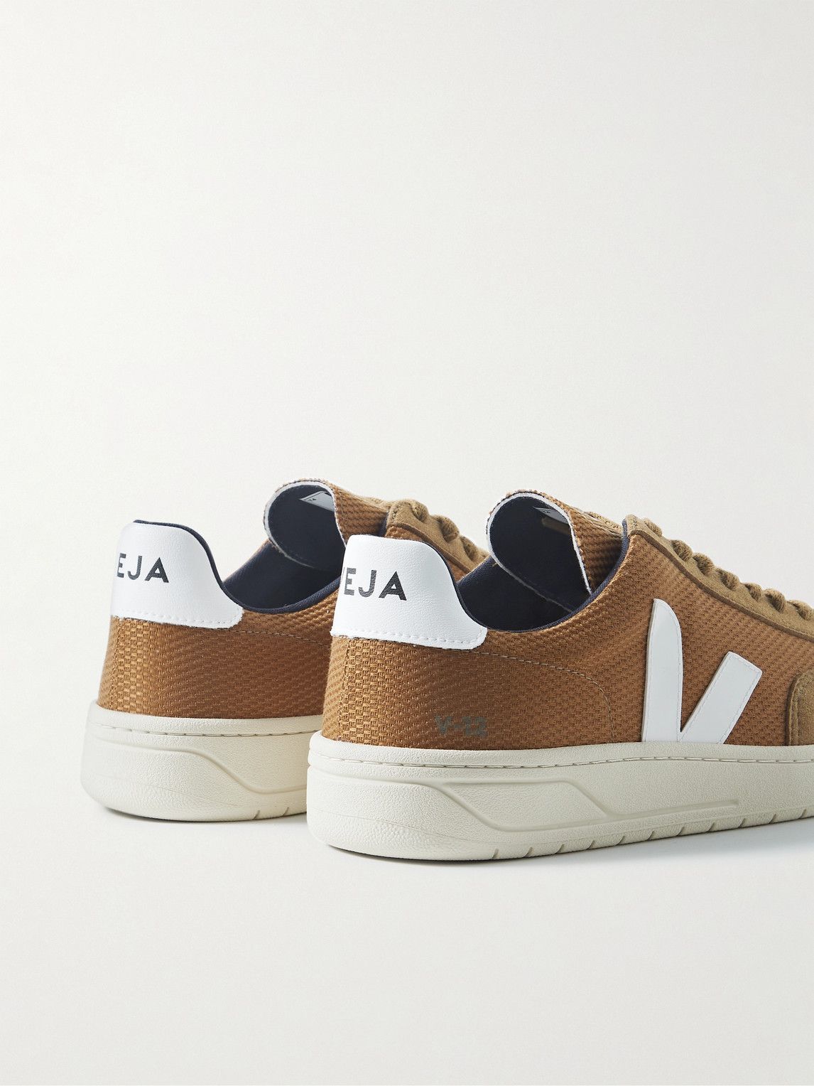 Veja - V-12 Vegan Suede-Trimmed B-Mesh Sneakers - Brown VEJA