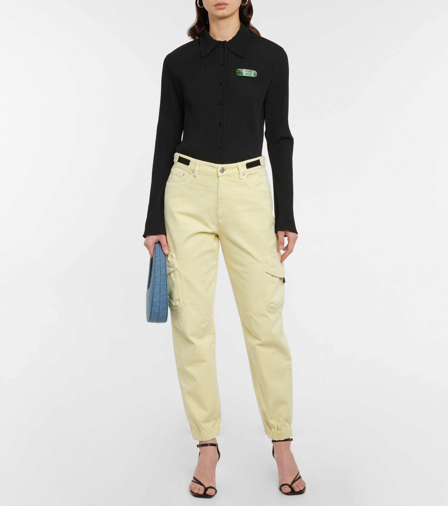 Coperni - High-rise denim cargo pants Coperni