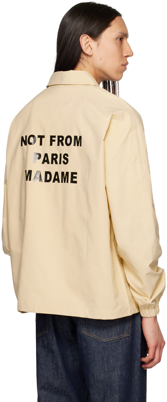 Drôle De Monsieur Beige 'La Veste Slogan' Jacket Drôle de Monsieur