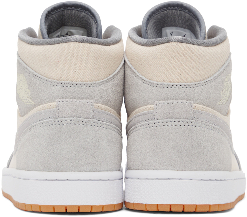 Nike Jordan Grey & Beige Air Jordan 1 Mid SE High-Top Sneakers Nike ...