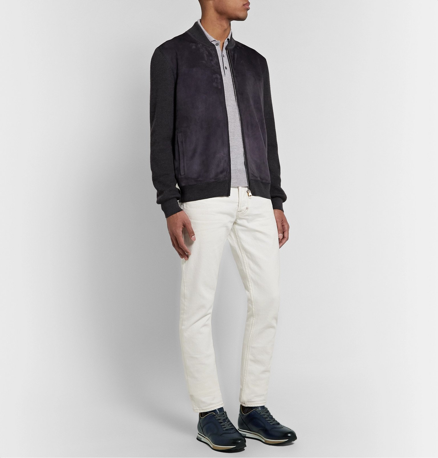 Dunhill - Duke Leather Sneakers - Blue Dunhill