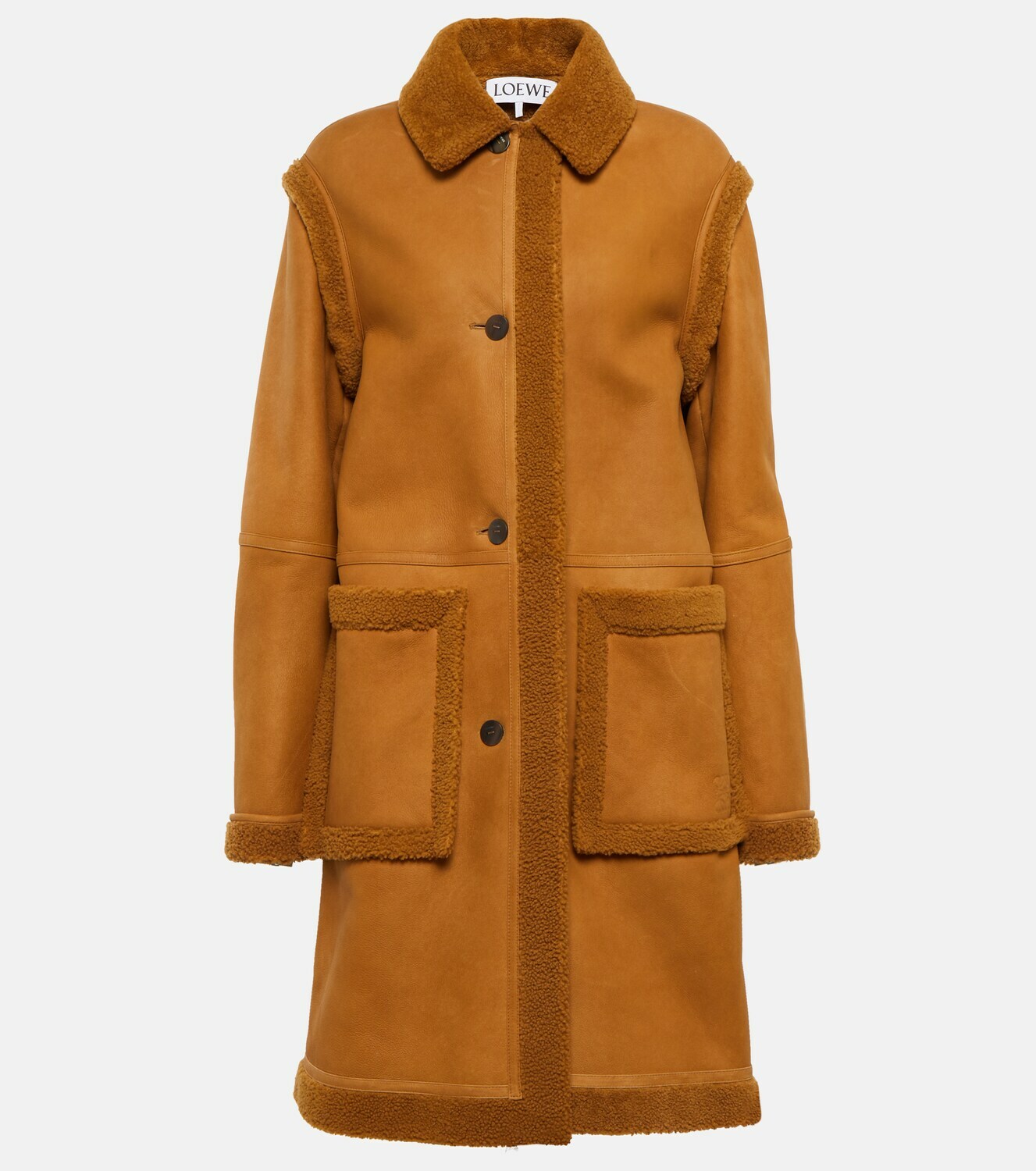 Loewe - Leather and shearling coat Loewe