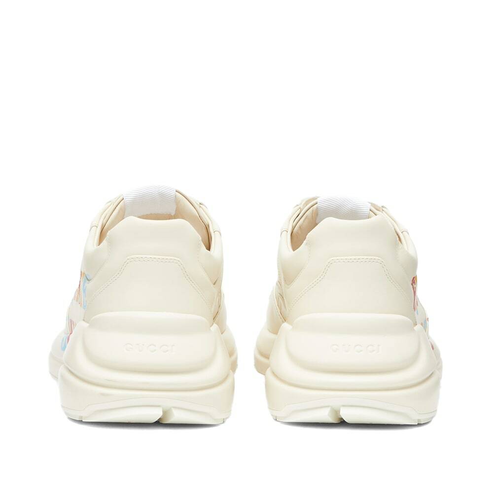 Gucci Men's Rhyton Exquisite Sneakers in White Gucci
