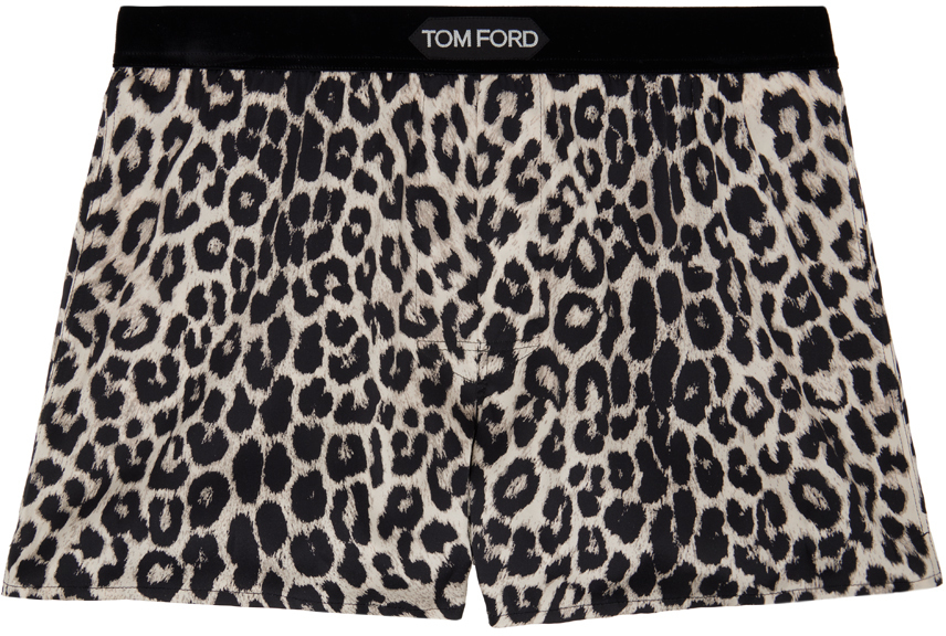 TOM FORD Black & Gray Leopard Boxers TOM FORD