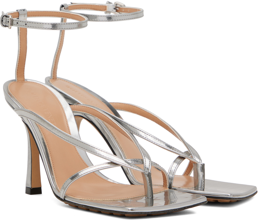 Bottega Veneta Silver Stretch Strap Sandal Bottega Veneta