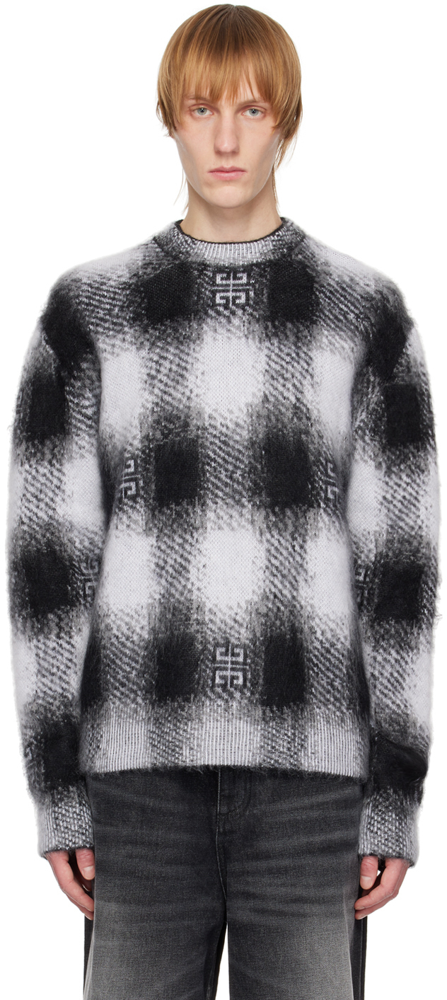 Givenchy Black & White 4G Check Sweater Givenchy
