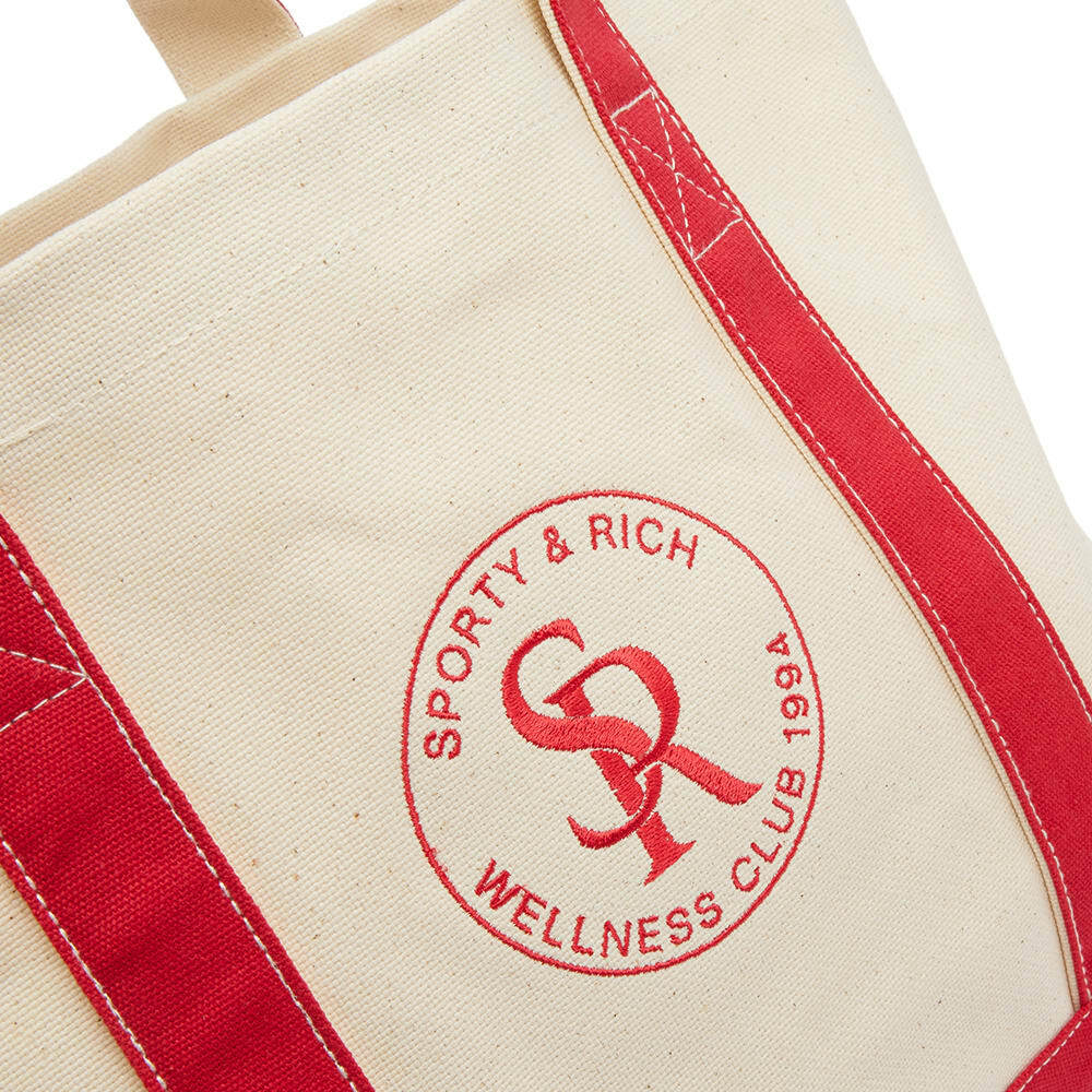 Sporty & Rich Two Tone Tote in Natural/Ruby Sporty & Rich