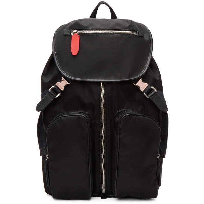 Neil Barrett Black Nylon Flap Backpack Neil Barrett