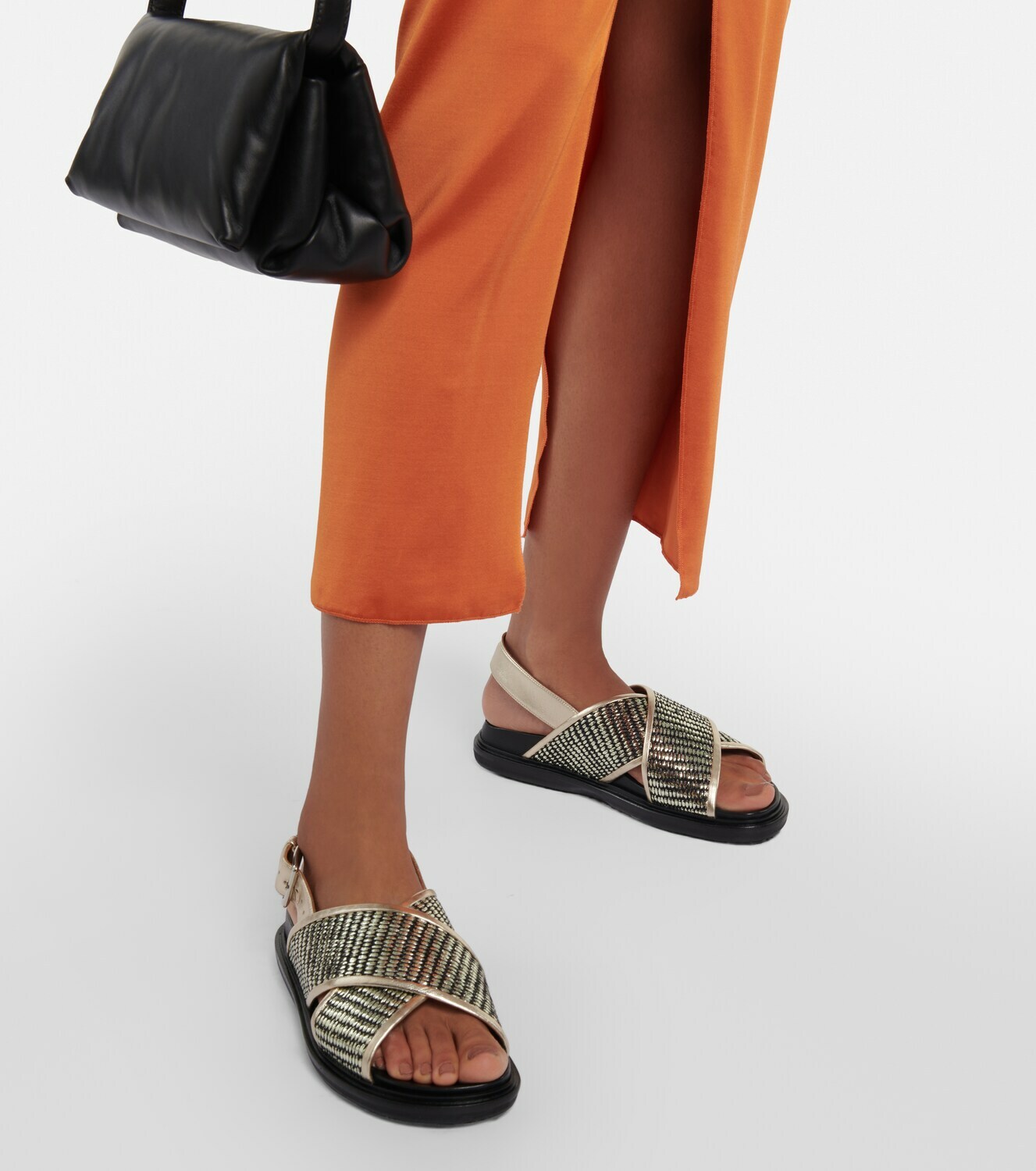 Marni - Fussbett leather-trimmed sandals Marni