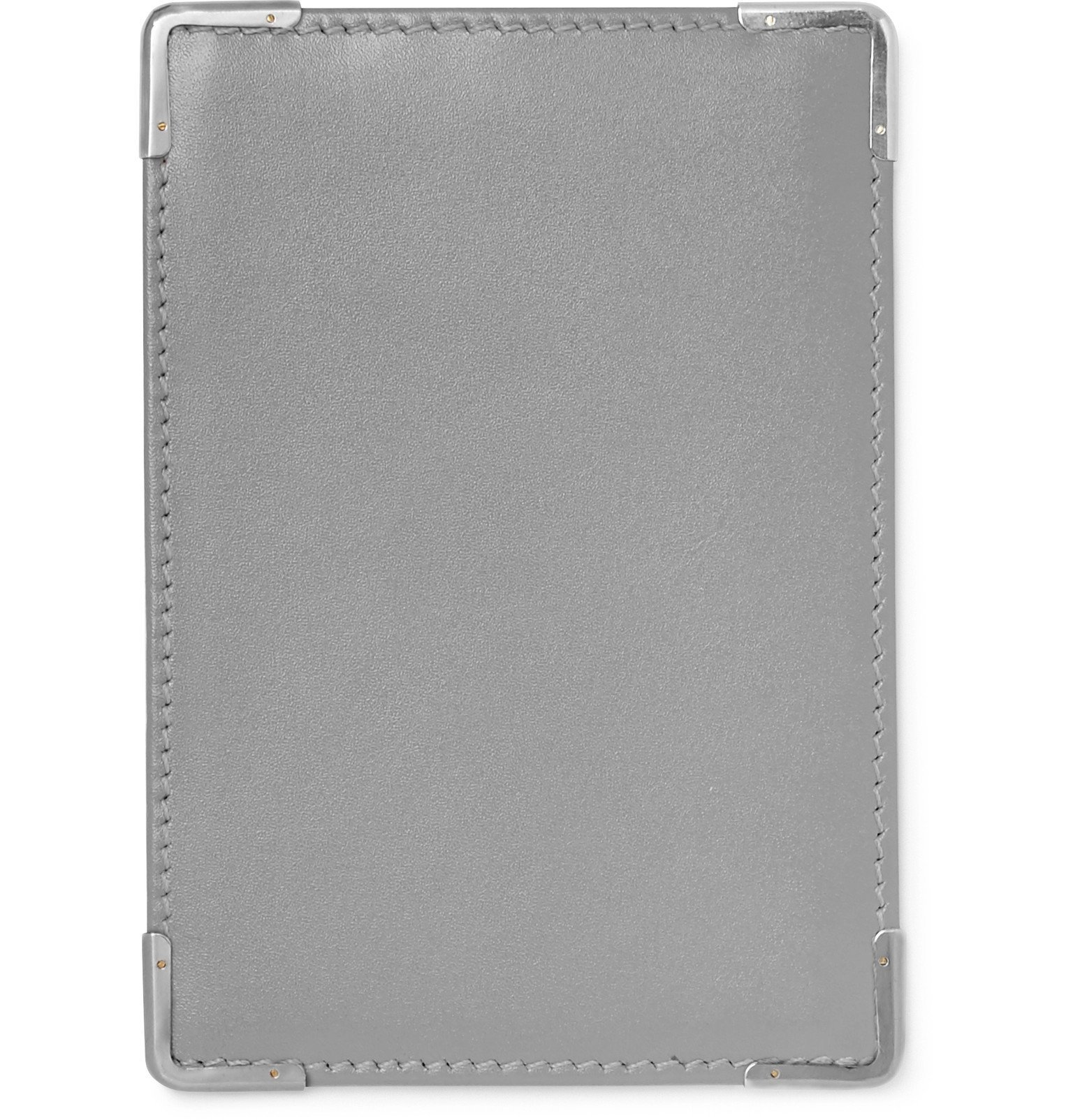 William & Son - Silver Tone-Trimmed Leather Mini Jotter Pad - Gray ...