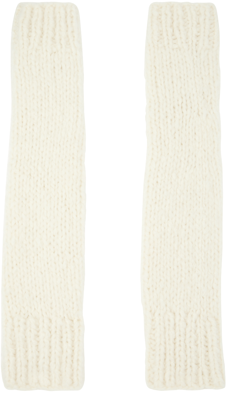 Gabriela Hearst Off-White Rib Arm Warmers Gabriela Hearst