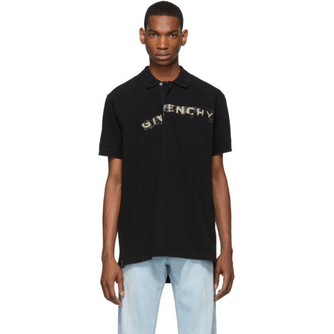 Givenchy Black Oversized Graffiti Logo Polo Givenchy