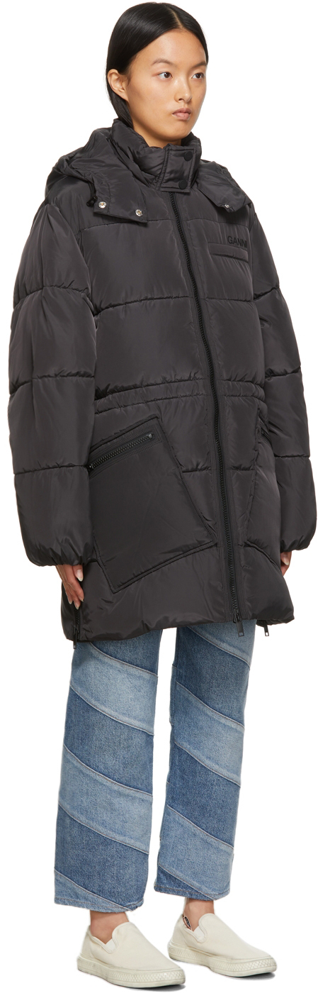 GANNI Black Puffer Coat GANNI