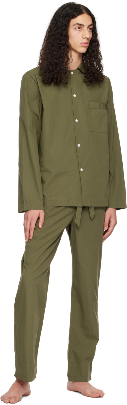 Tekla Green Pocket Pyjama Shirt Tekla Fabrics