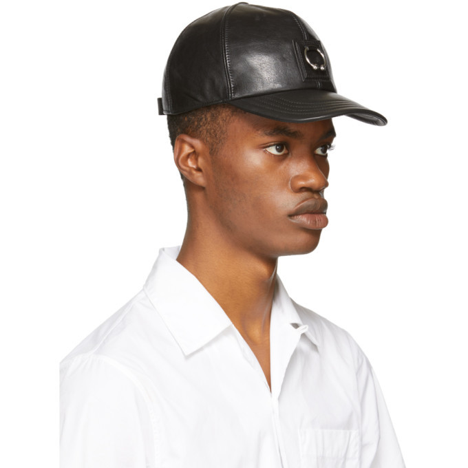 Neil Barrett Black Leather Pierced Cap Neil Barrett