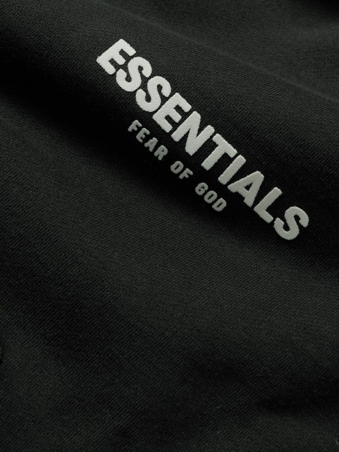 Fear of God Essentials Kids - Logo-Flocked Cotton-Blend Jersey Hoodie ...