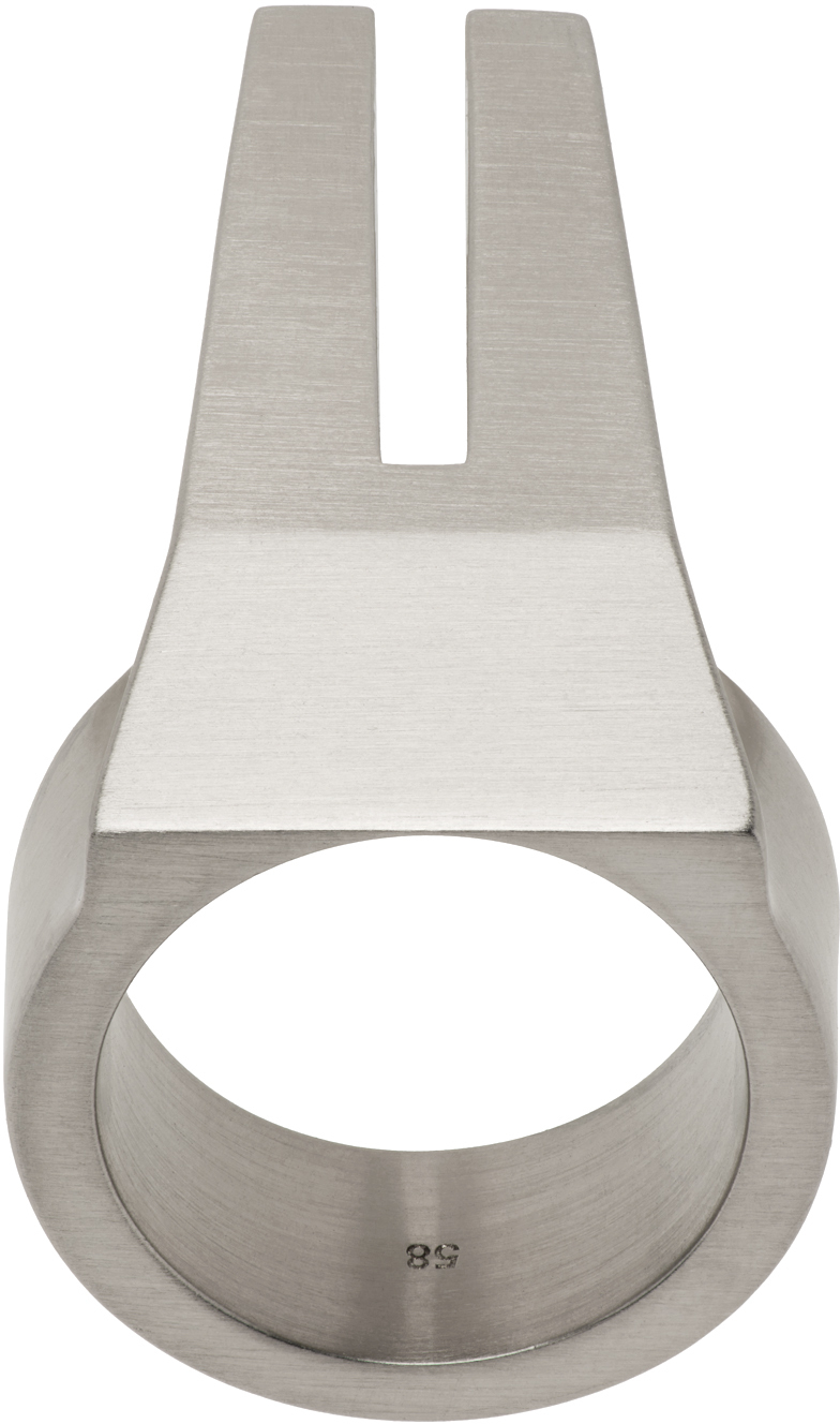 Rick Owens Silver Open Trunk Ring Rick Owens