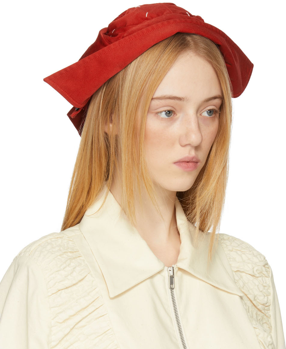 Maison Margiela Red Nylon Fishermans Hat Maison Margiela