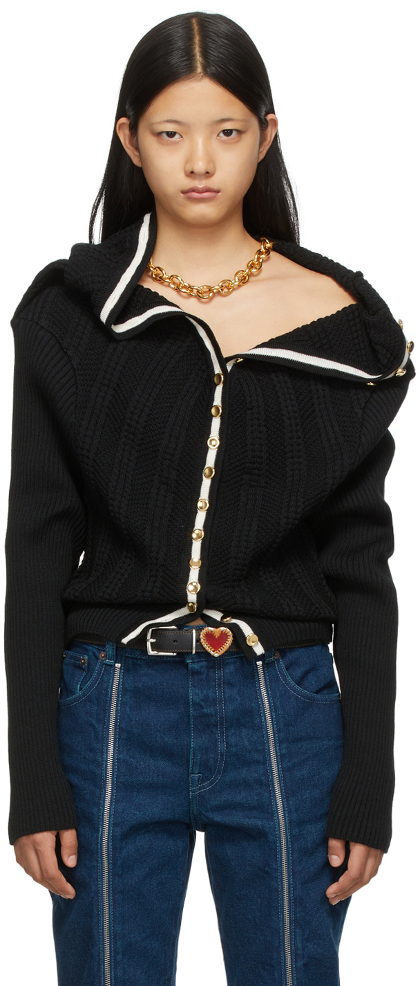 Y/Project Black Ruffle Neckline Cardigan Y/Project