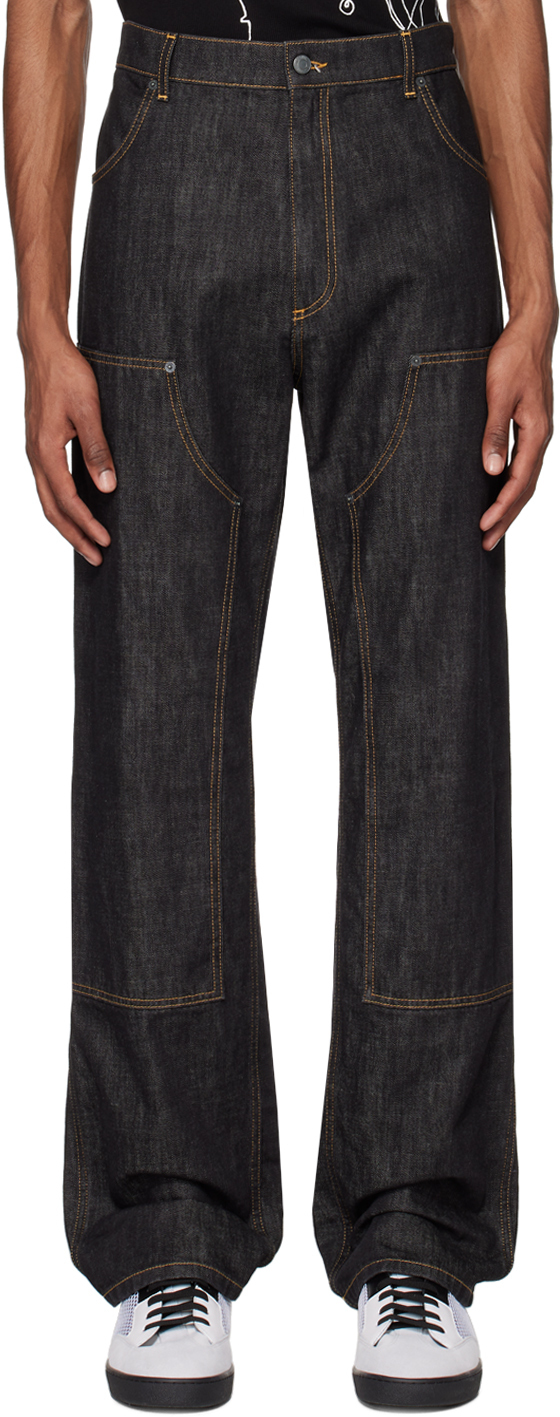 Moschino Black Paneled Denim Jeans Moschino
