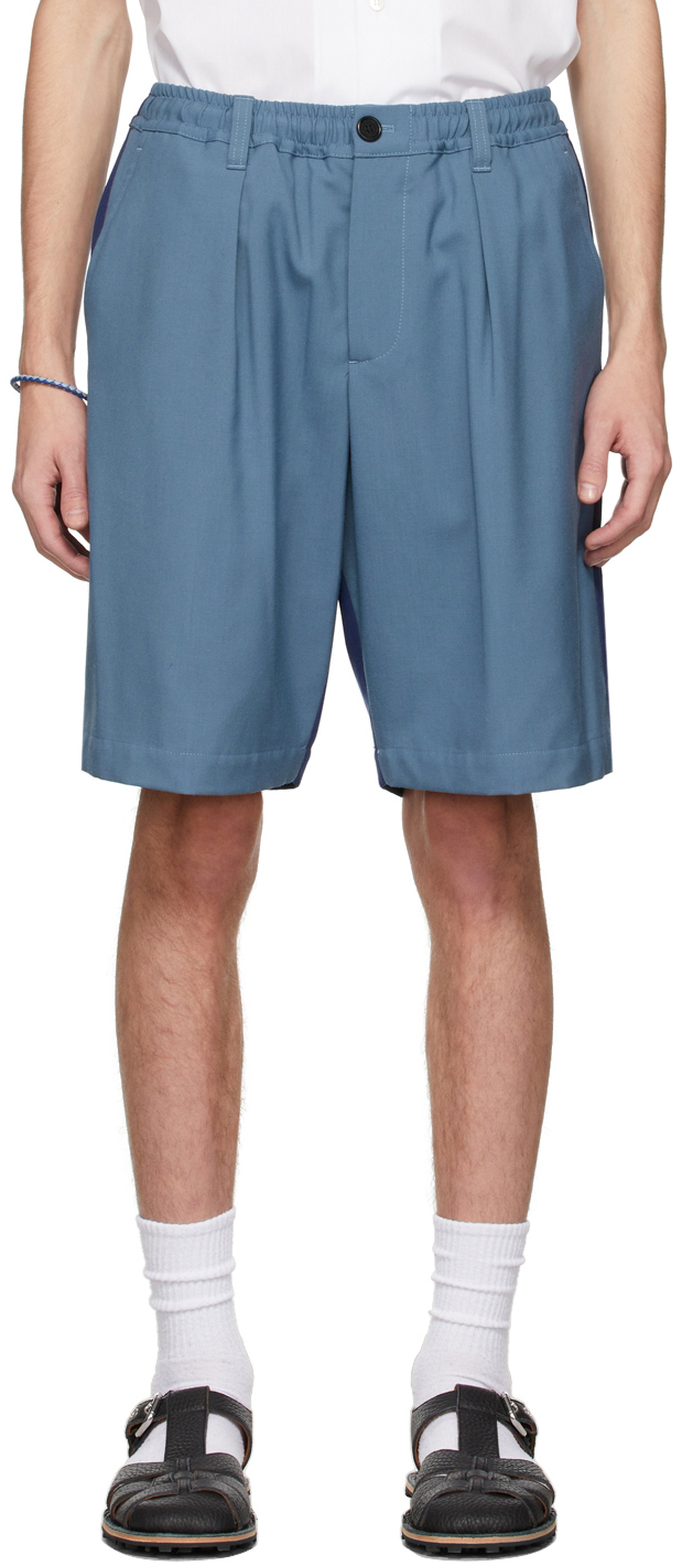 Marni Blue & Navy Colorblock Shorts Marni