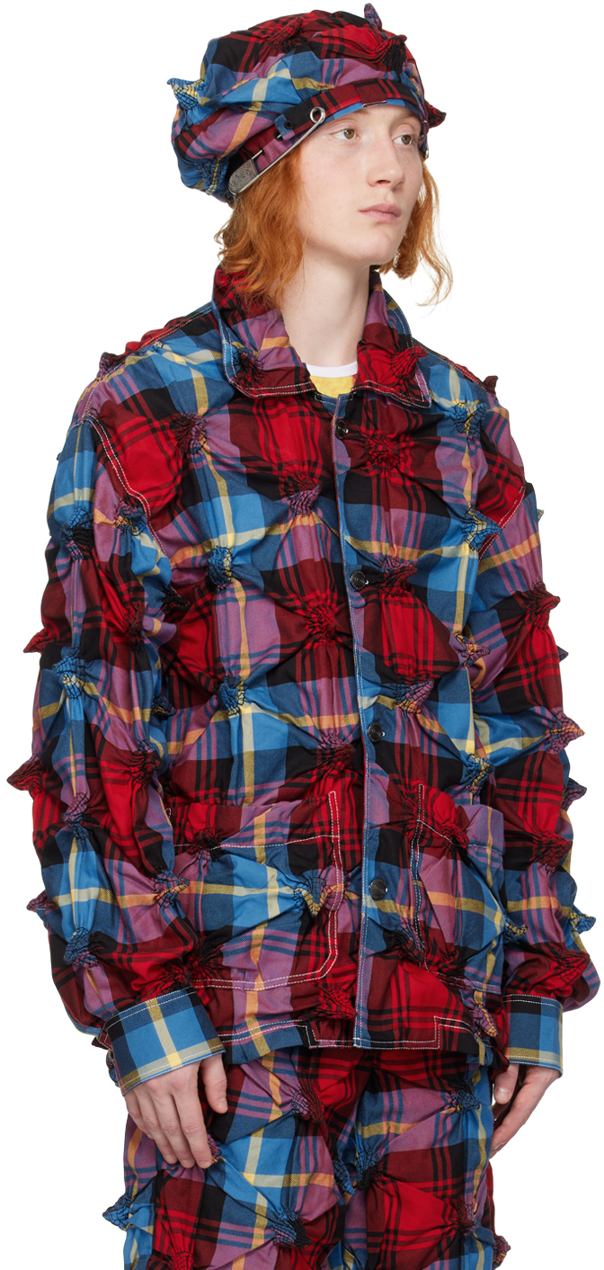 Charles Jeffrey Loverboy Red & Blue Spikey Jacket Charles Jeffrey Loverboy