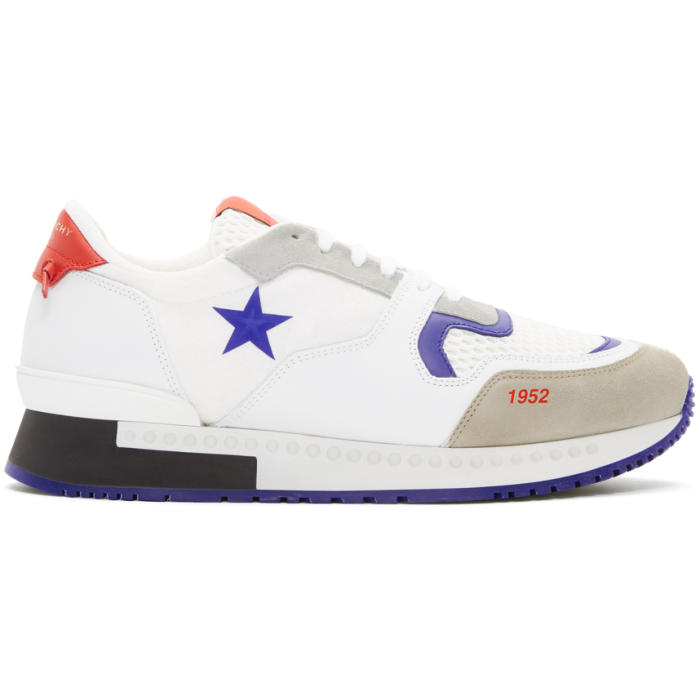 Givenchy White and Red Star Active Runner Sneakers Givenchy
