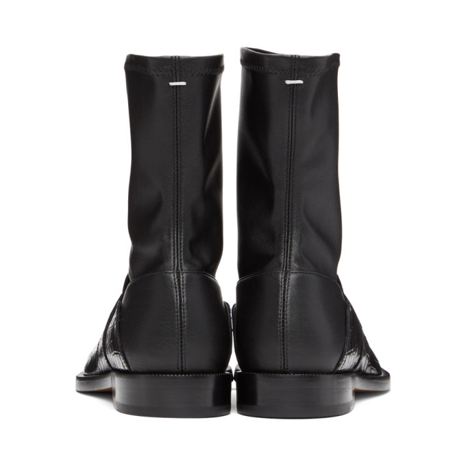 Maison Margiela Black Croc Loafer Tabi Boot Maison Margiela