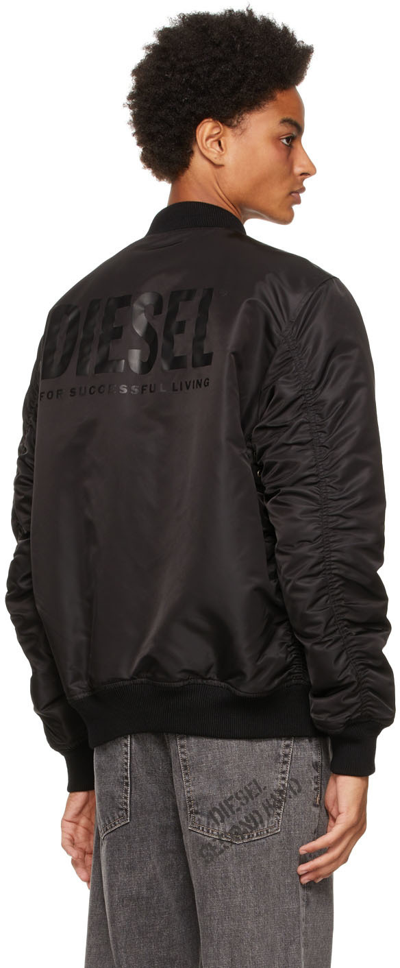 Diesel Reversible Black J-Ross-Rev-A Bomber Jacket Diesel