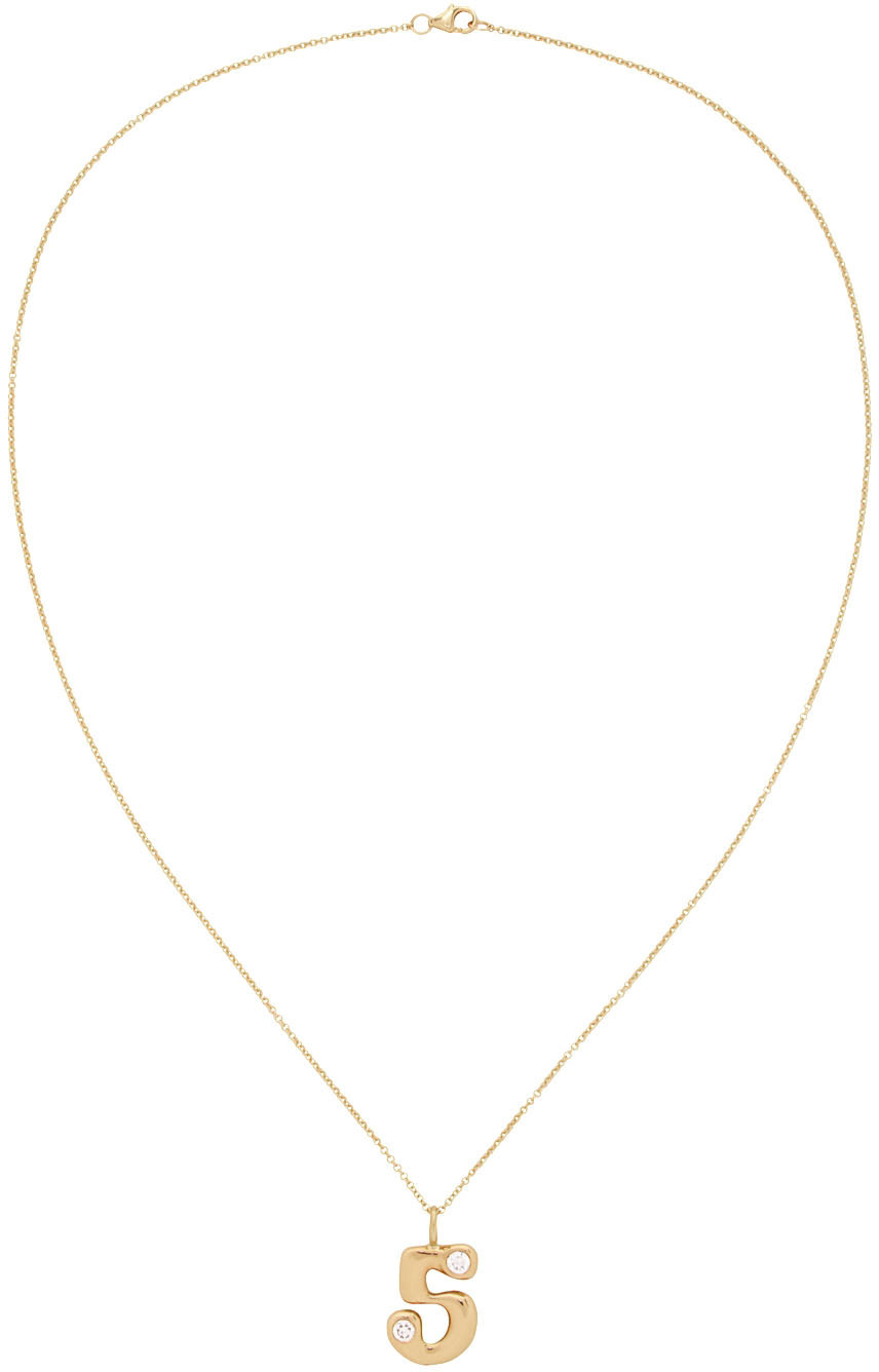BRENT NEALE Gold Bubble Number 5 Necklace BRENT NEALE