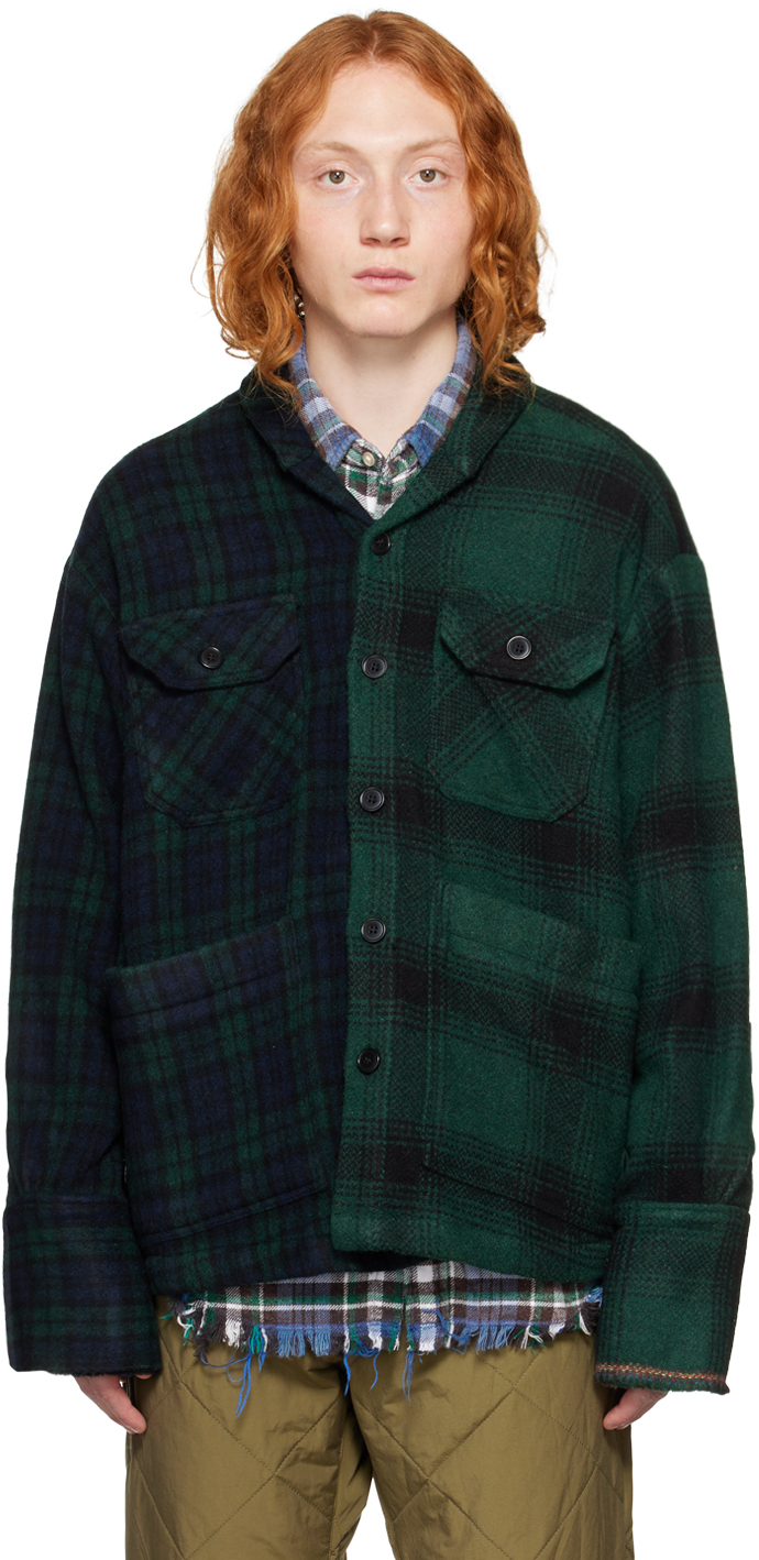 Greg Lauren Green Plaid Shirt Greg Lauren