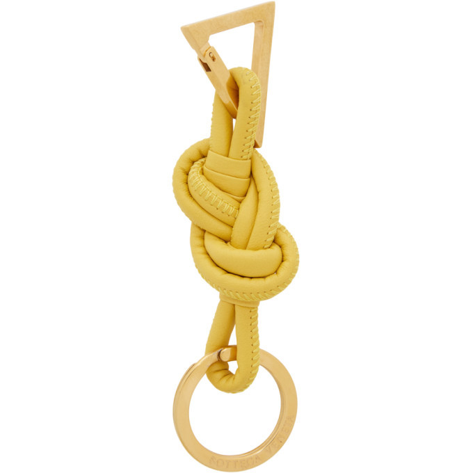 Bottega Veneta Yellow Knot Triangle Keychain Bottega Veneta
