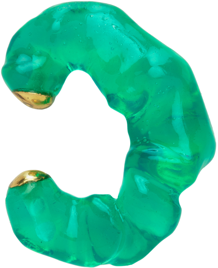 Completedworks Green Ruffle Ear Cuff Completedworks