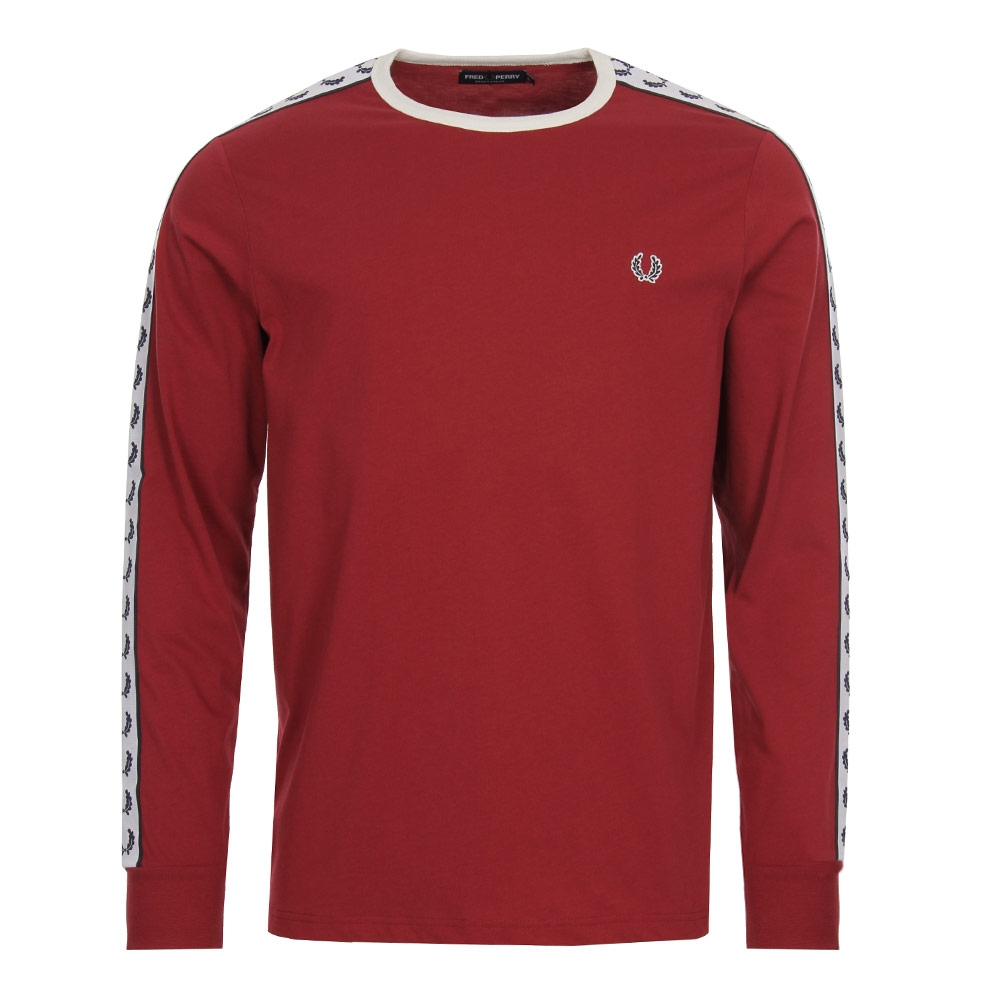 T-Shirt - Maroon Taped Ringer Fred Perry