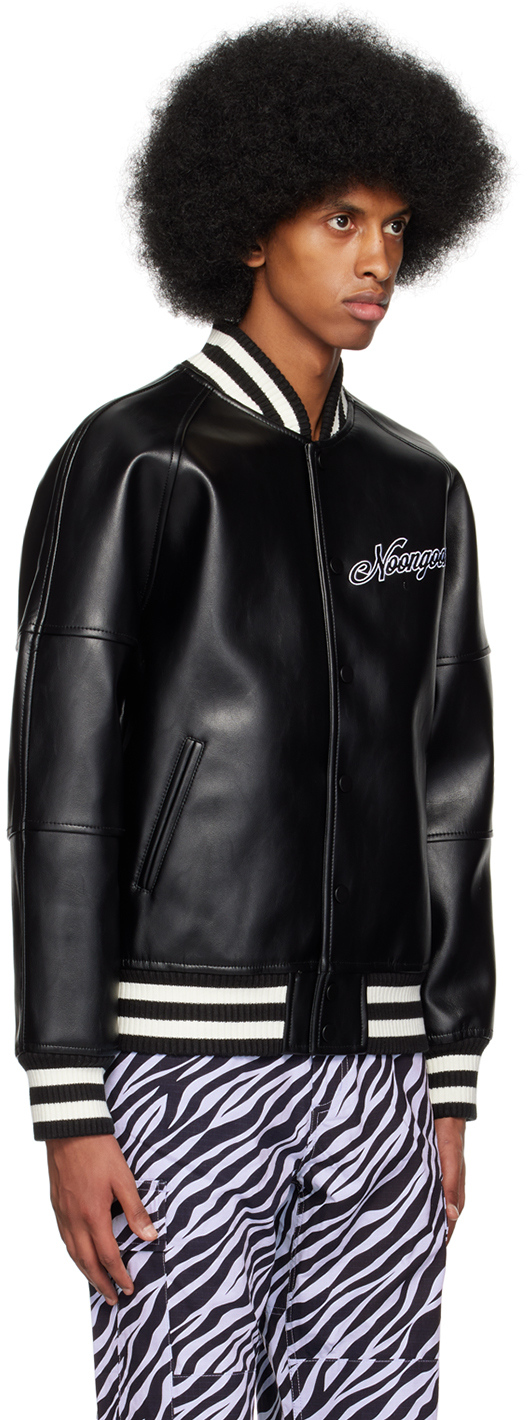 Noon Goons SSENSE Exclusive Black Sixth Sense Faux-Leather Bomber ...