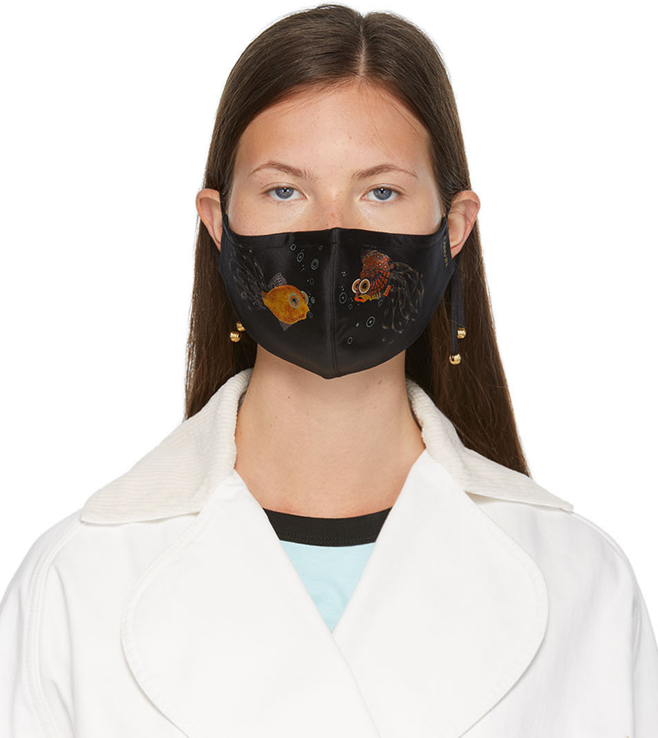Lanvin Black Silk Goldfish Mask Lanvin