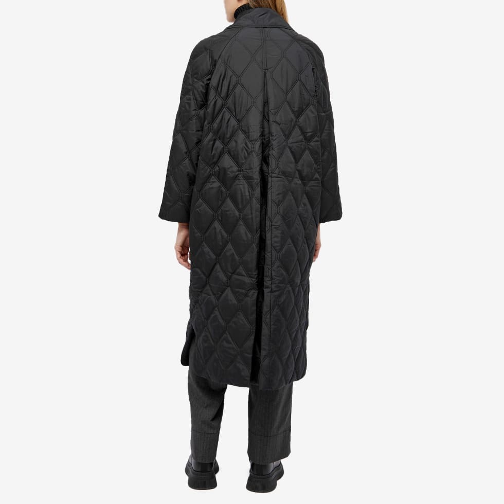 GANNI Women's Ripstop Quilt Coat in Black GANNI