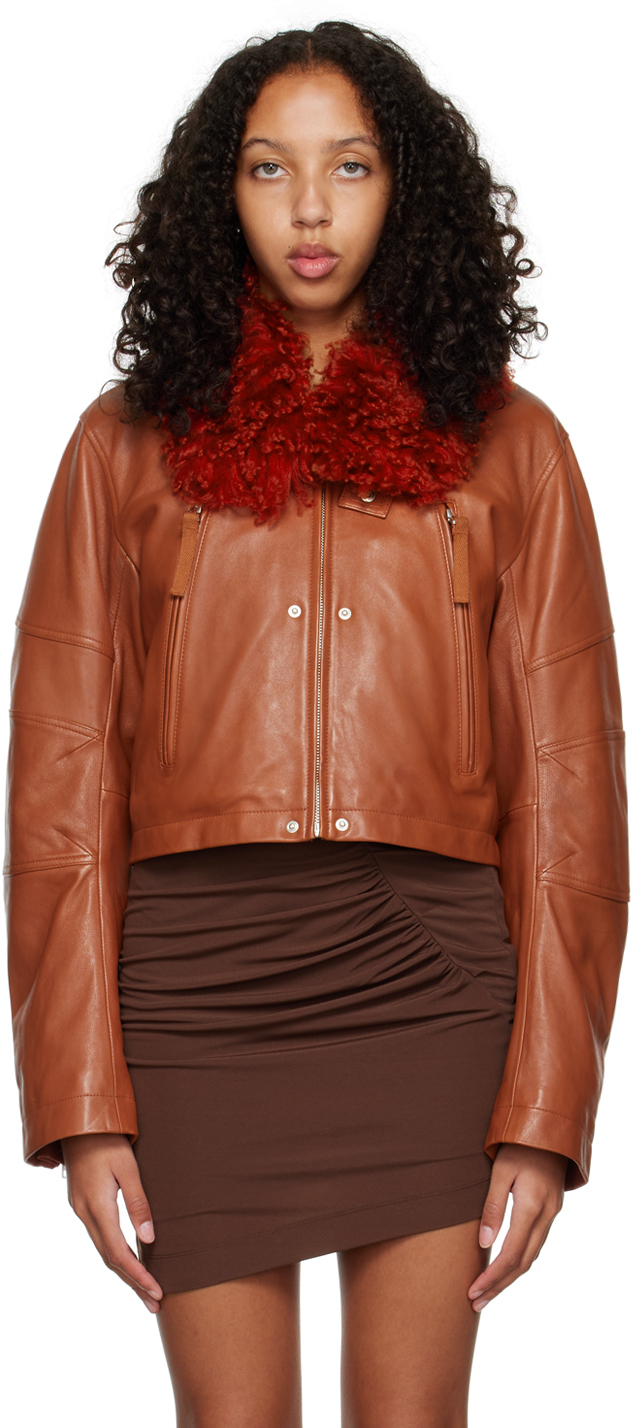 Helmut Lang Tan Astro Leather Jacket Helmut Lang